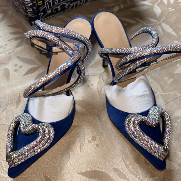 MACH & MACH | Shoes | Mach Machtriple Heart Satin Heels | Poshmark